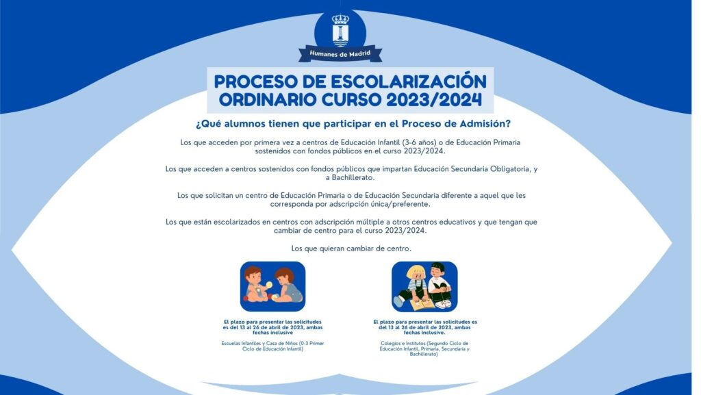 Proceso de escolarización para el curso 2023/2024 - Prensa semanal Proceso de escolarización para el curso 2023/2024 - Prensa semanal